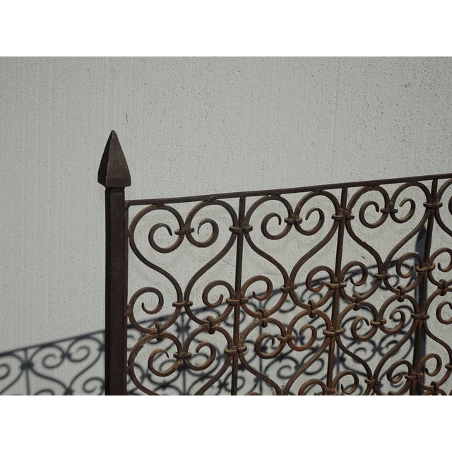 Vintage French Country Wrought Iron Fireplace Screen With Finials ...