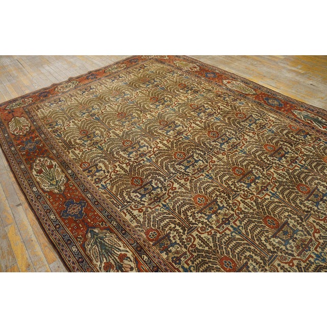 Traditional Ivory Background Color & Red-Rust Border Allover Pattern ...