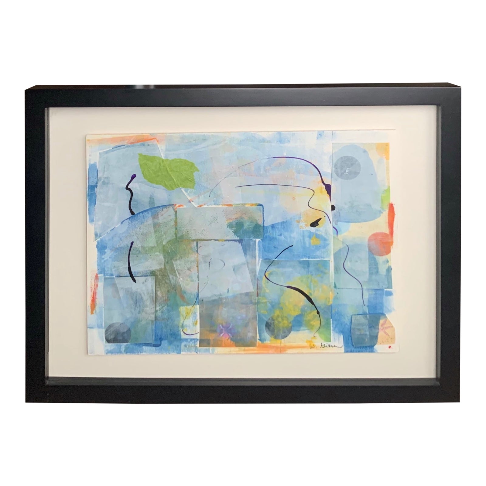 Original Mixed Media Abstract Expressionist Collage Shadow Box Frame ...