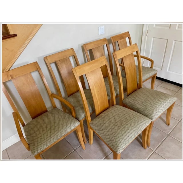 Ethan Allen Contemporary Maple Chairs- Set of 6 | Chairish