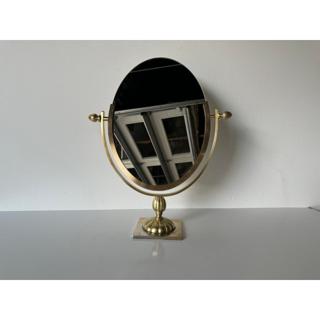 70's Vintage Italian Brass Table Vanity Mirror/Sold | Chairish