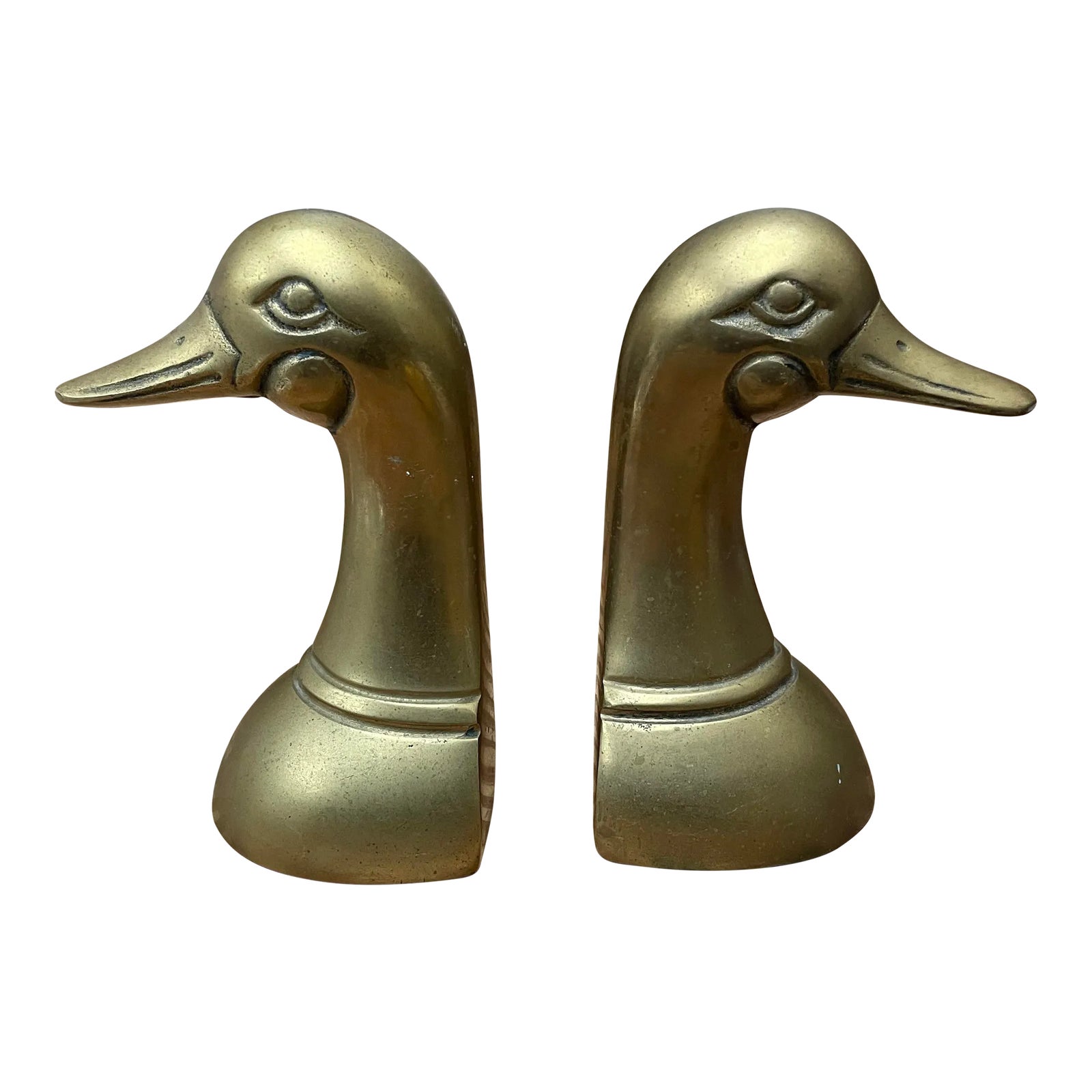 Brass Duck / Mallard Head Bookends- a Pair | Chairish