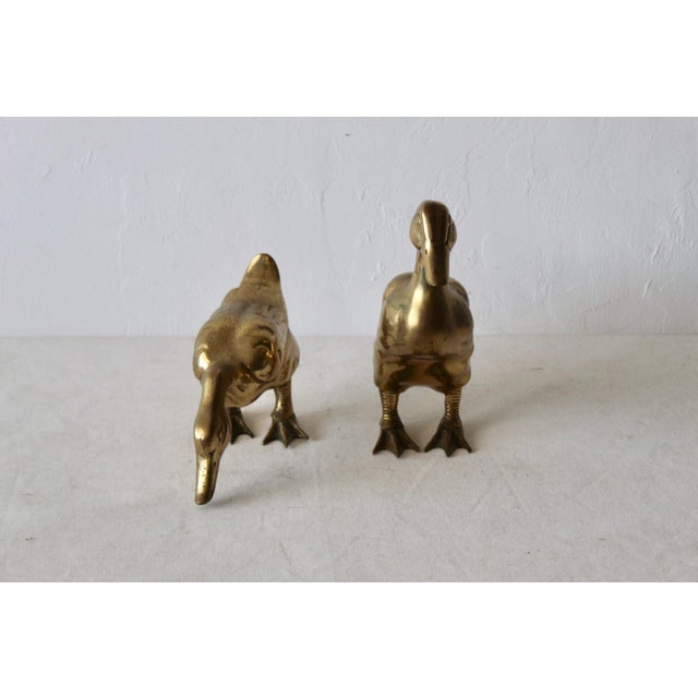Vintage Hollywood Regency Decorative Brass Ducks Sculptures- a Pair ...