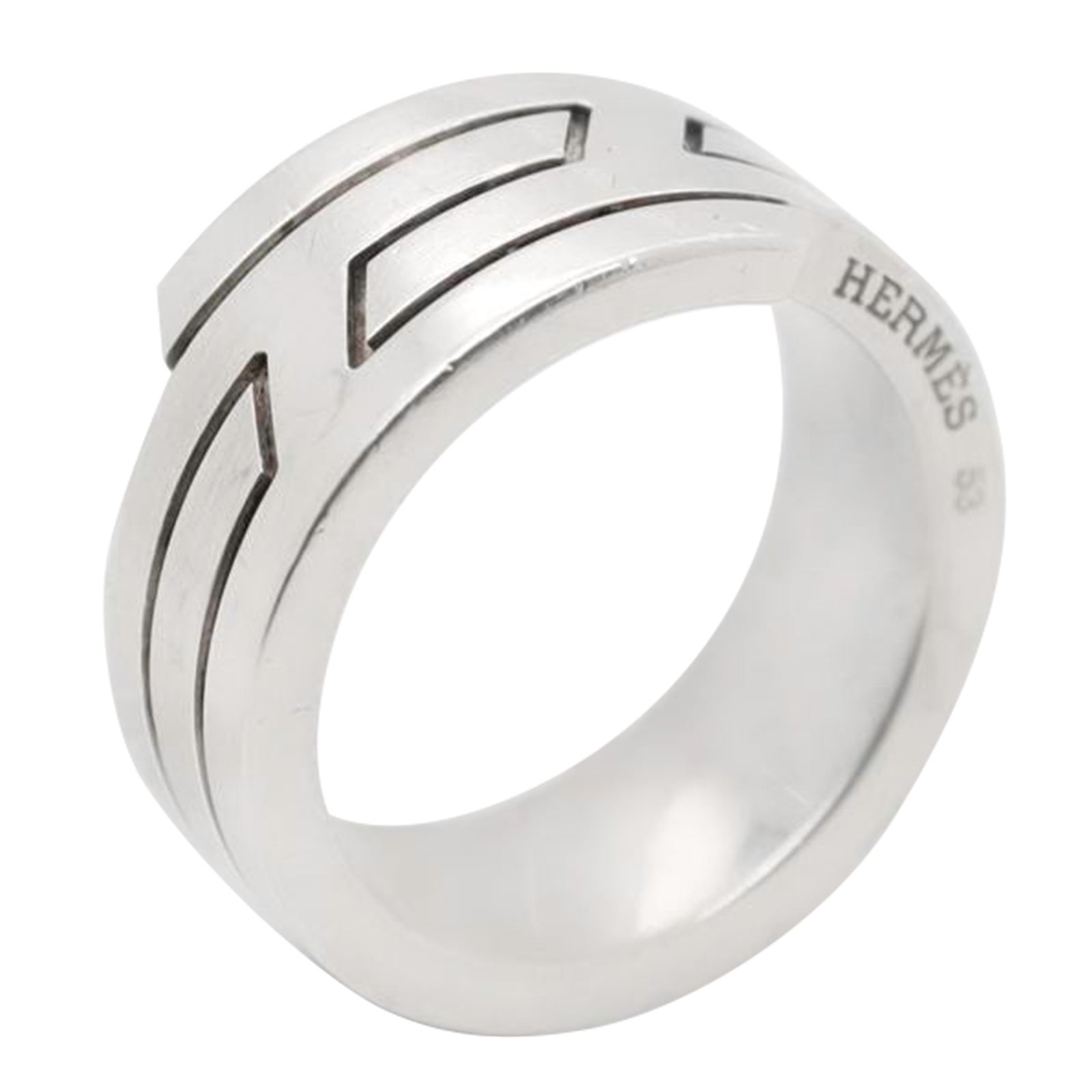 Hermès Sterling Silver Band Ring | Chairish