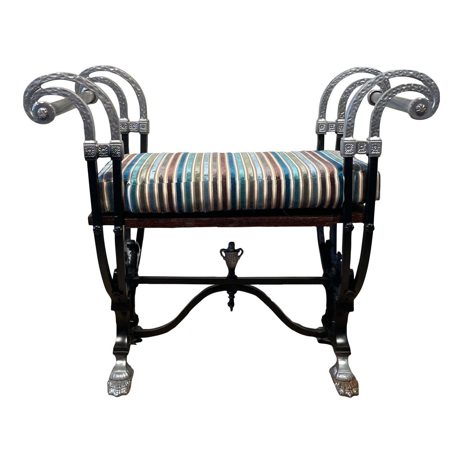 Early 20th Century Neo Classical Cast Iron Bench | Chairish