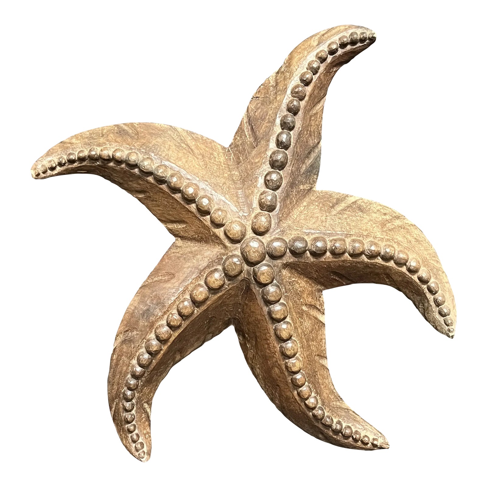 1980s Large Carved Solid Wooden Starfish Sculpture | Chairish