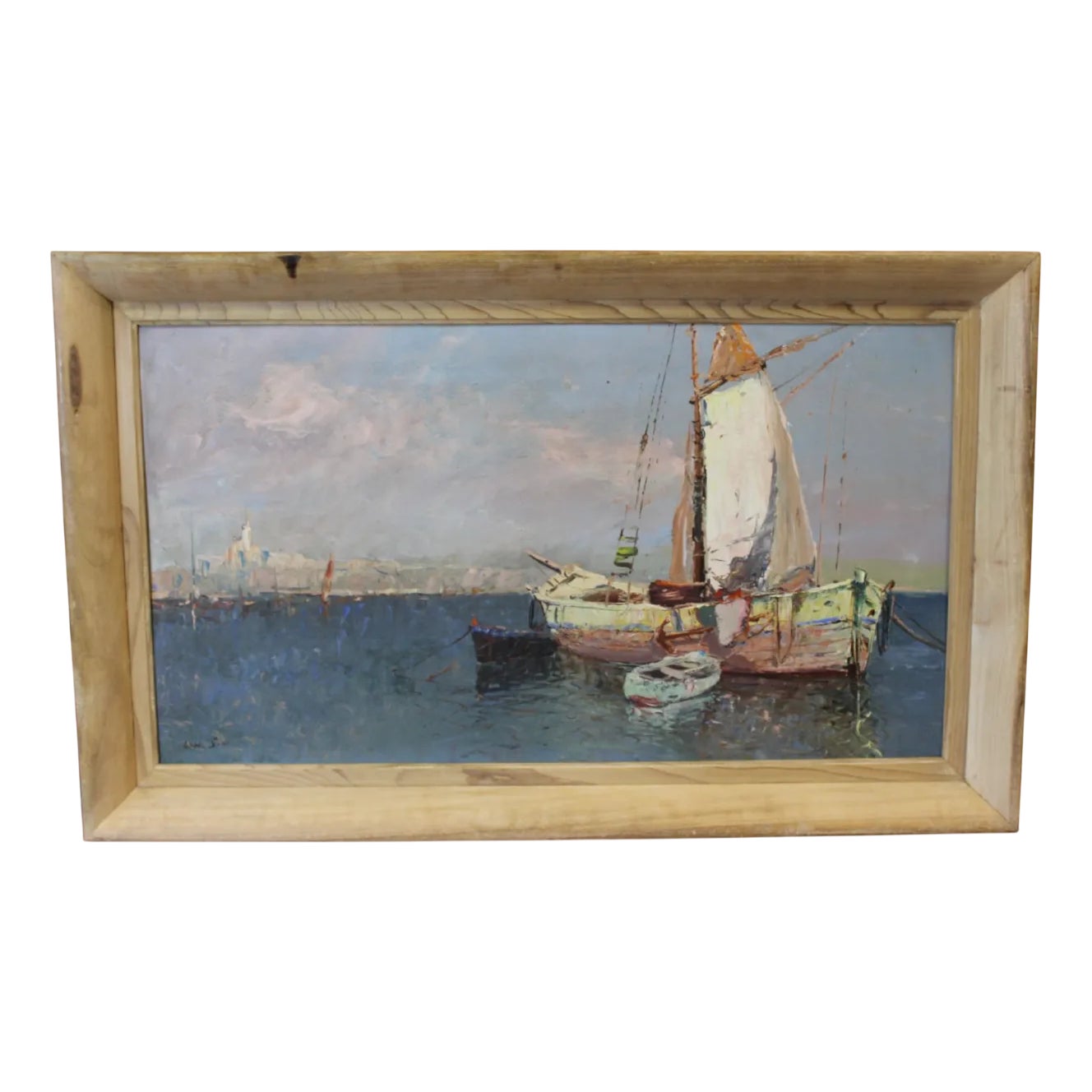 Karl Sim, View of Saint Tropez, 1950s, Oil on Panel, Framed | Chairish