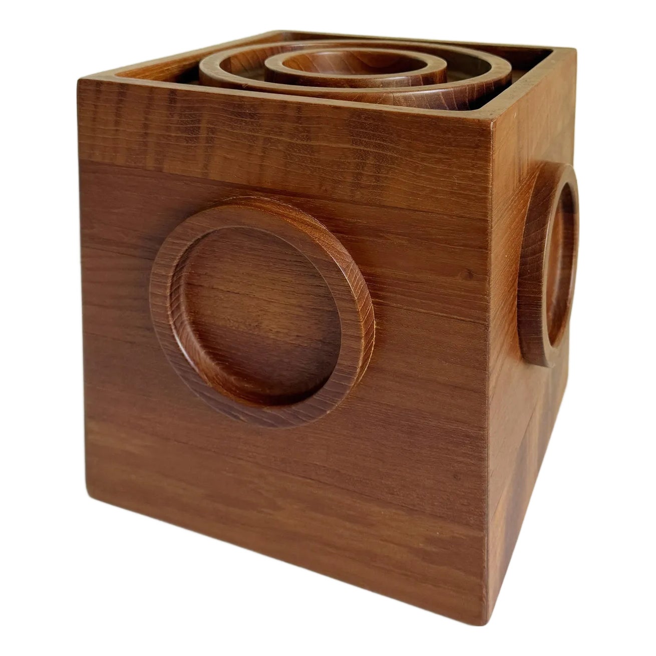 1960s Jens Quistgaard for Dansk Teak Bullseye Ice Bucket | Chairish