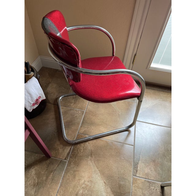 1950s Red Dining Table & 5 Chairs | Chairish
