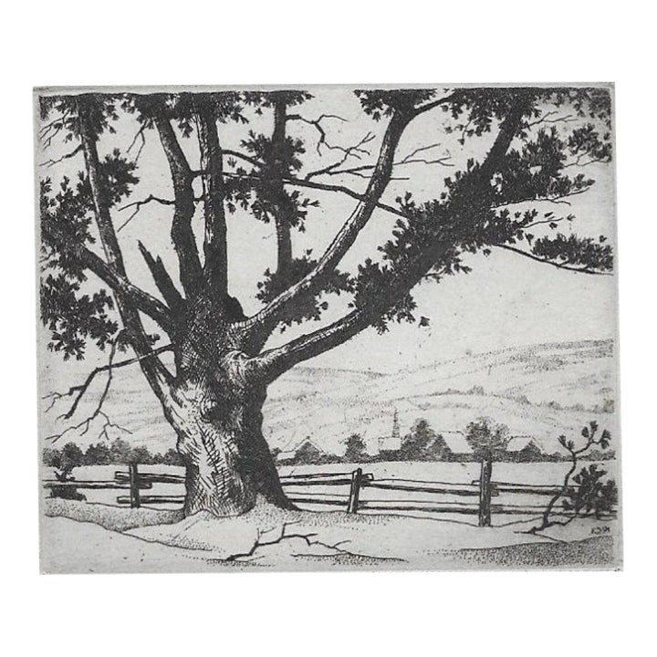 Keith Shaw Williams Winter Landscape Etching | Chairish