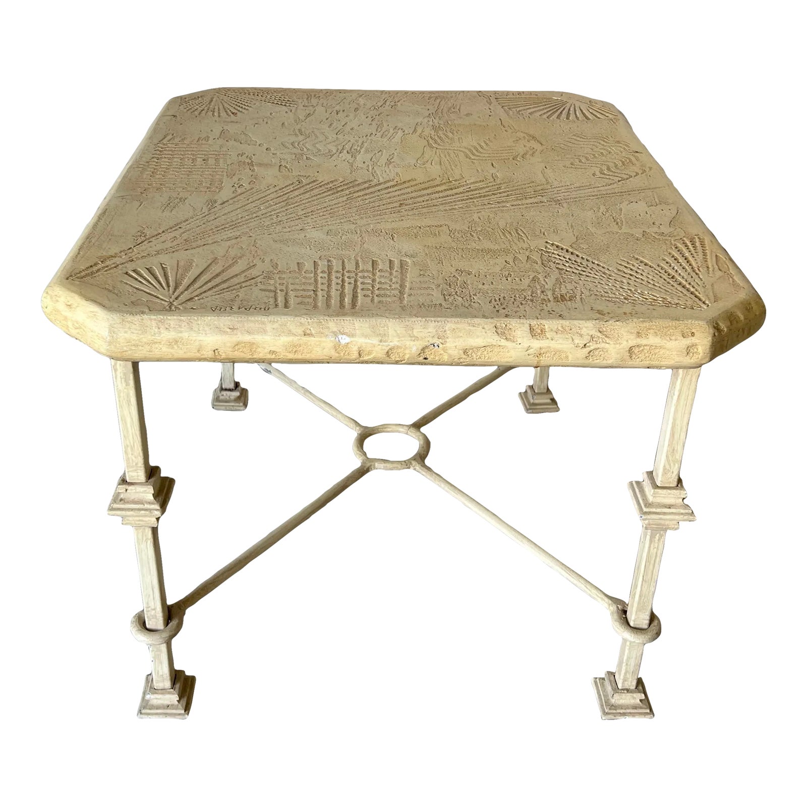 J Berdou Art Handmade Postmodern - Style Side Table | Chairish