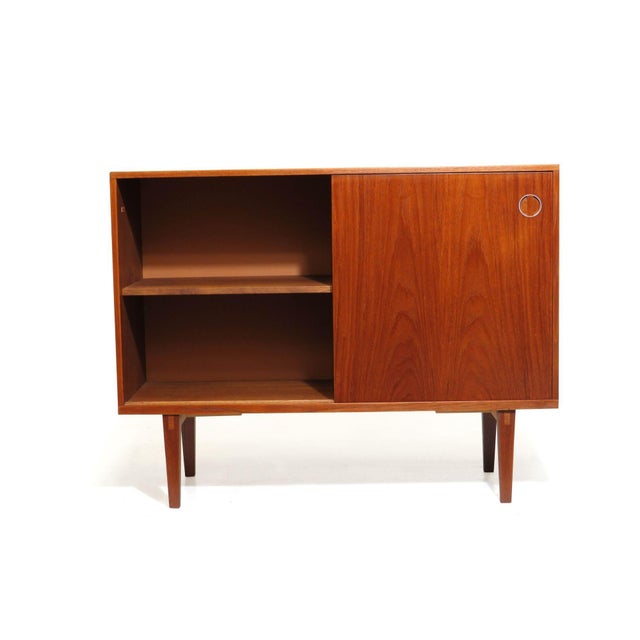 Mid 20th Century Danish Narrow Teak Night Stand / Entryway Cabinet ...