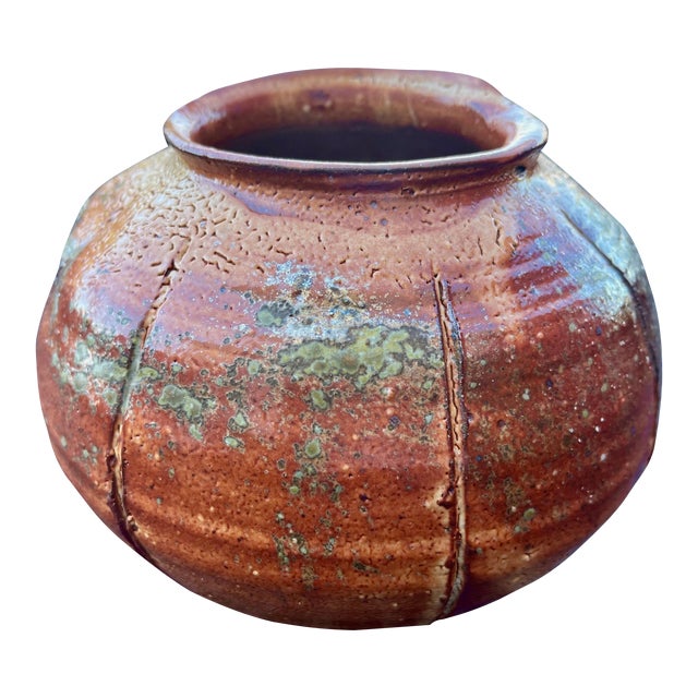 Vintage Raku Studio Art Pottery Vase-Signed | Chairish