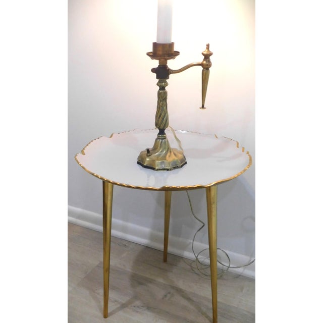 Brass Vintage Candle Table Lamp | Chairish