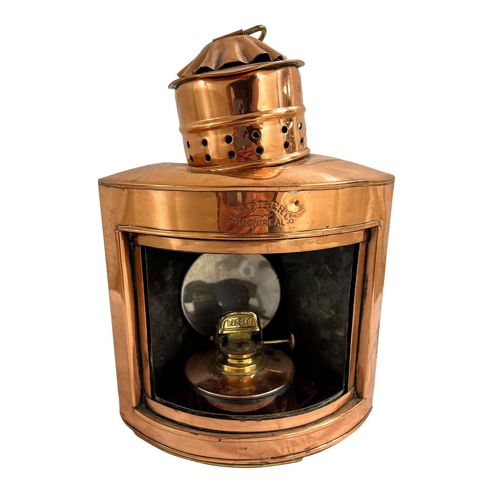 1910s Copper Ship's Captain Storm Lantern | Chairish
