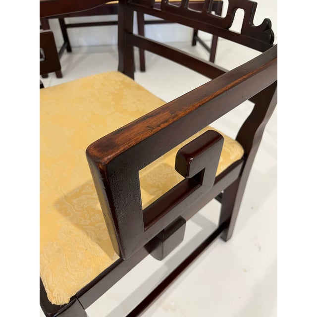 Mid Century Baker Furniture Chinoiserie Greek Key Dining Chairs- Set of ...