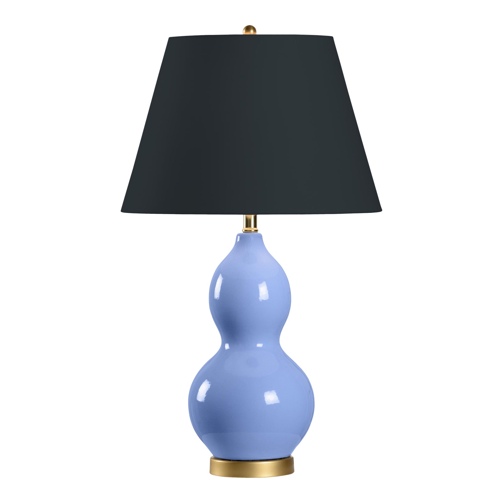 Casa Cosima Double Gourd Table Lamp, Steel Blue Base with Soot ...