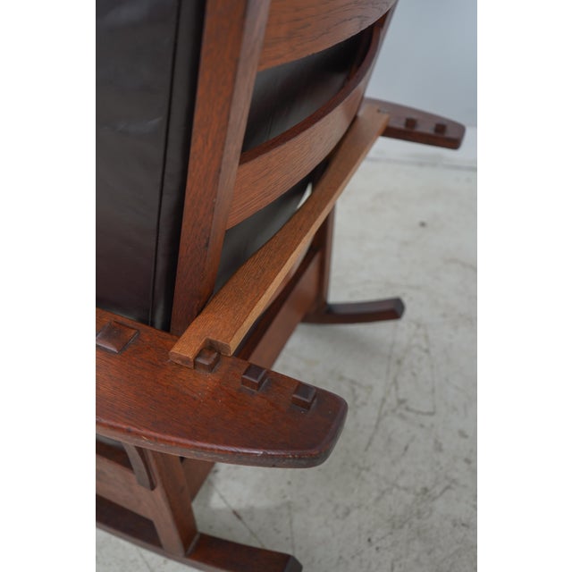 Stickley Antique Mission Oak Reclining Rocker Chair | Chairish