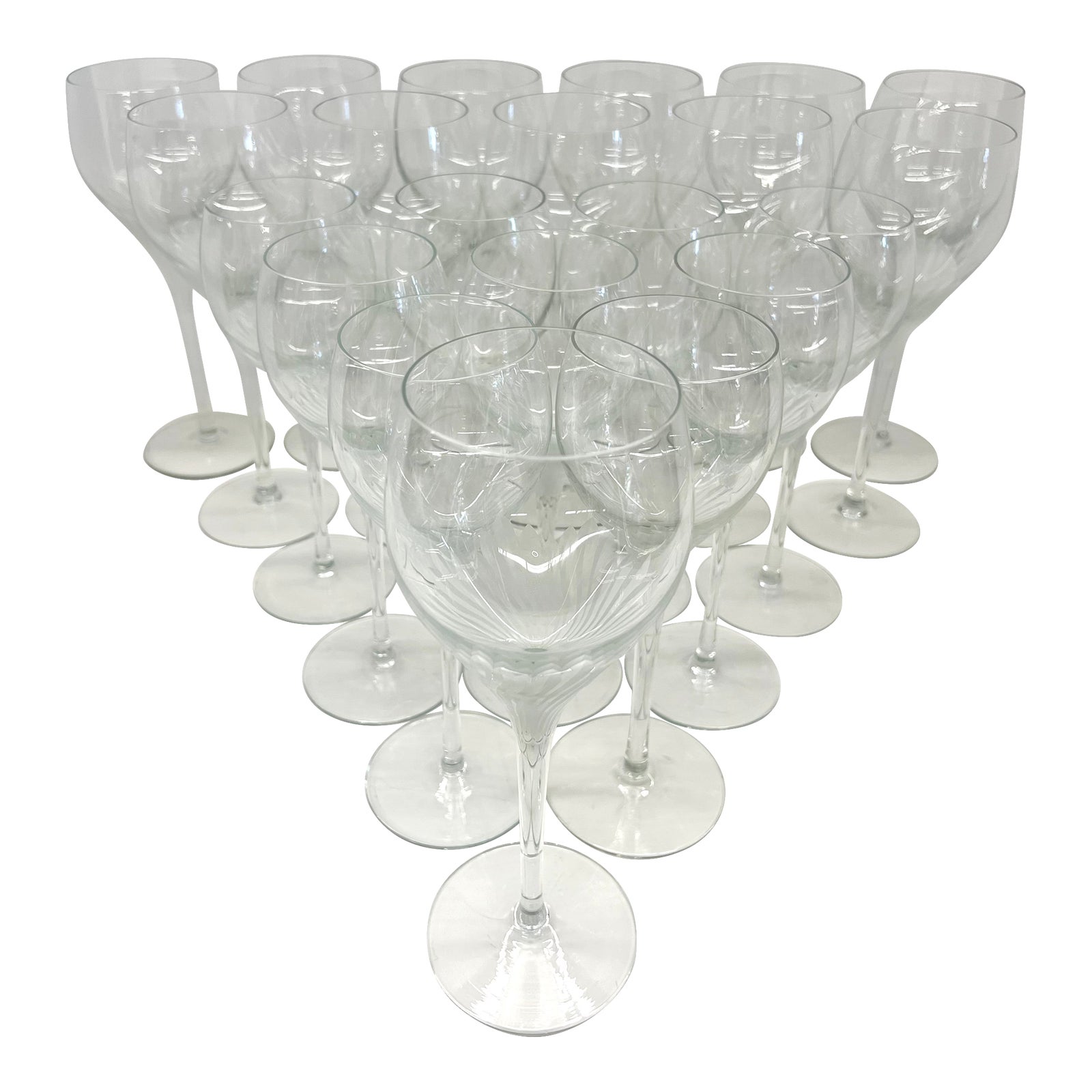 1980s Danish Design Handcrafted Romanian Stemware — Frosted Swirl Optic ...