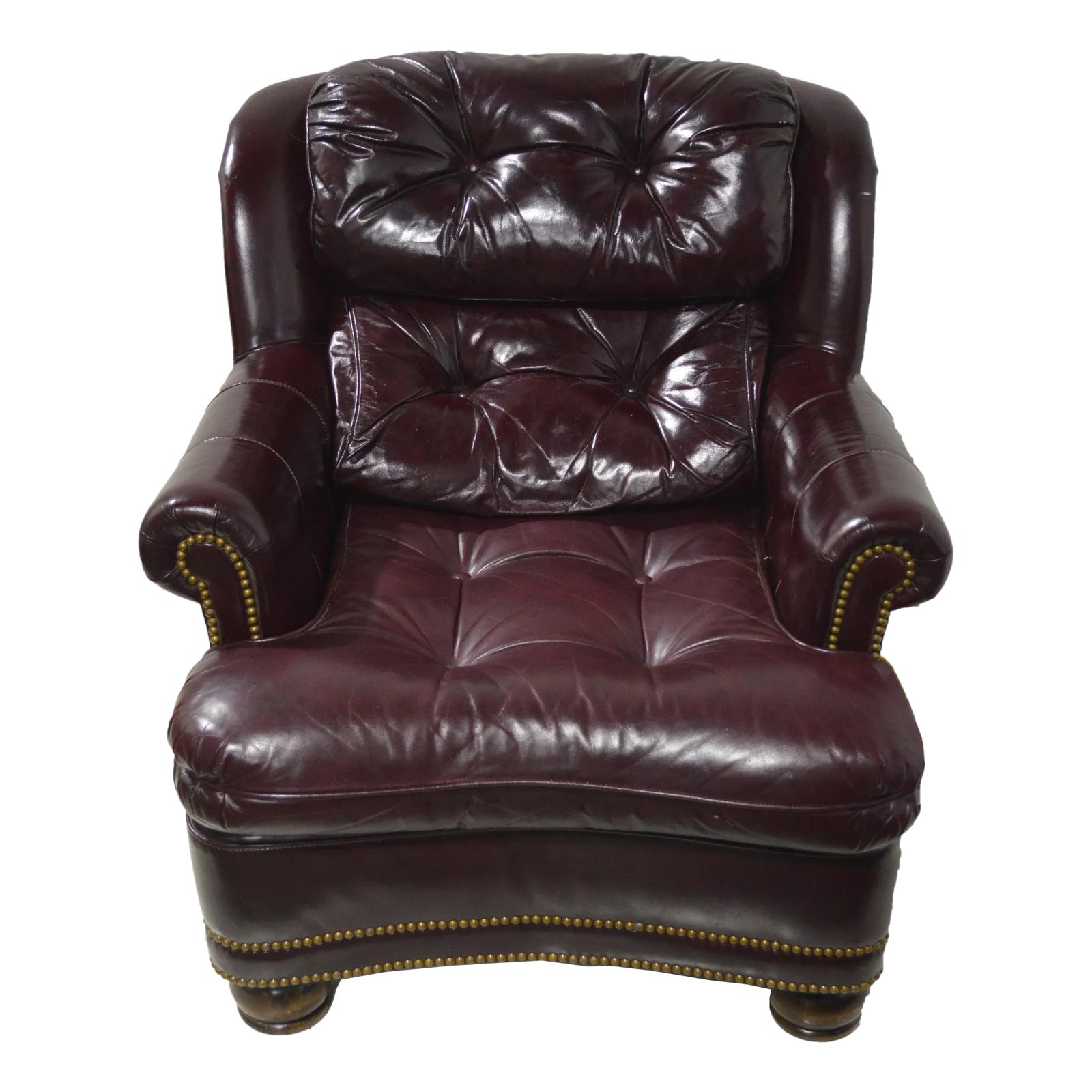 Hancock & Moore Tufted Leather Lounge Chair | Chairish