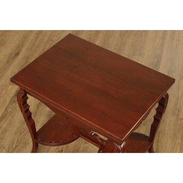 Victorian Carved Oak Music Box Table | Chairish