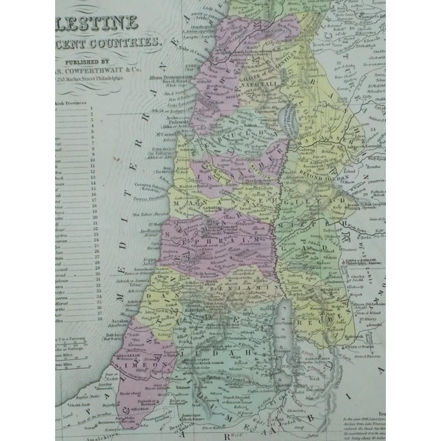 Palestine & Jerusalem Map by Cowperthwait, 1850 | Chairish