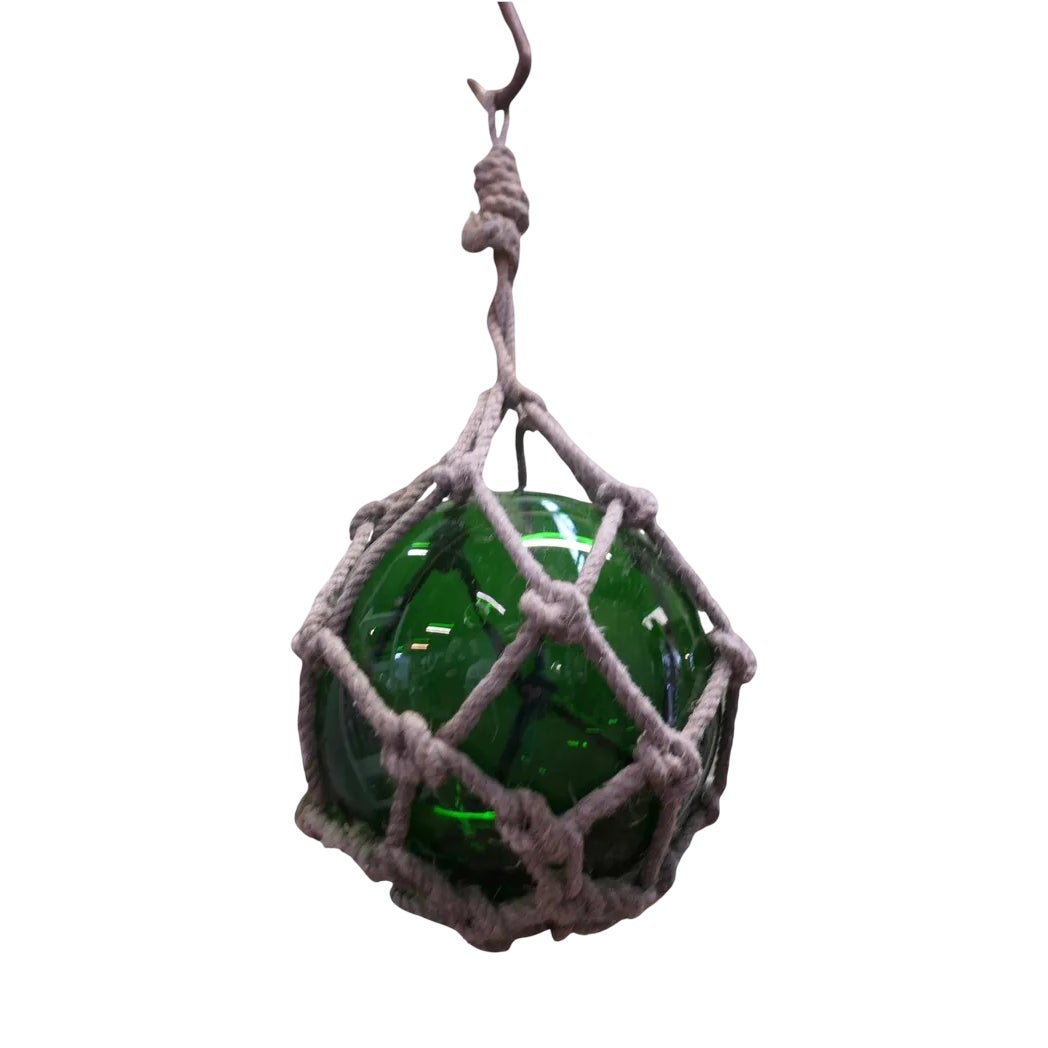 Large Vintage Hand Blown Glass Fishing Float | Chairish