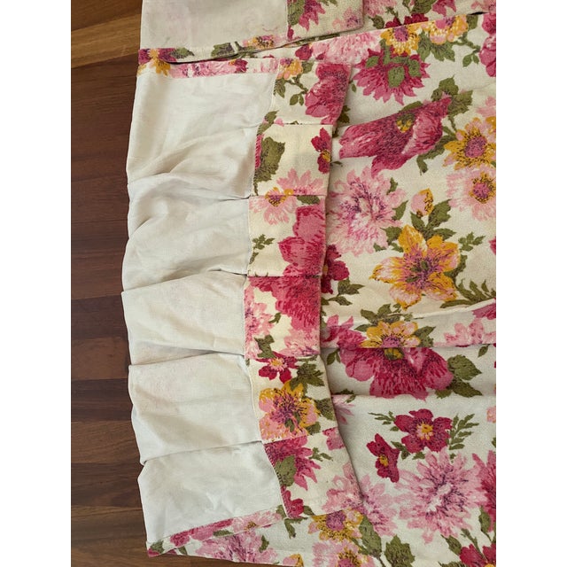 Vintage 1950s Cottage Core Shabby Chic Pink Floral Curtain Panels ...