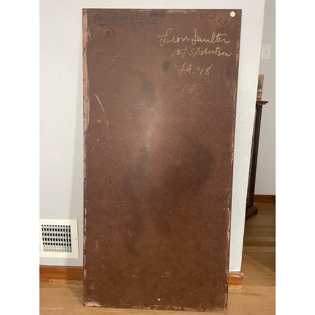 1965 Abstract Acrylic Painting "The Burden" by Leon Saulter | Chairish