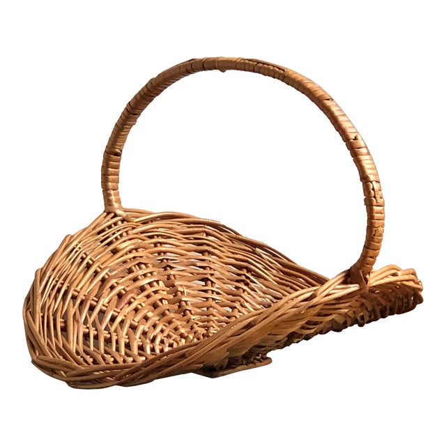 Mid-20th Century European Flower Gathering Basket | Chairish