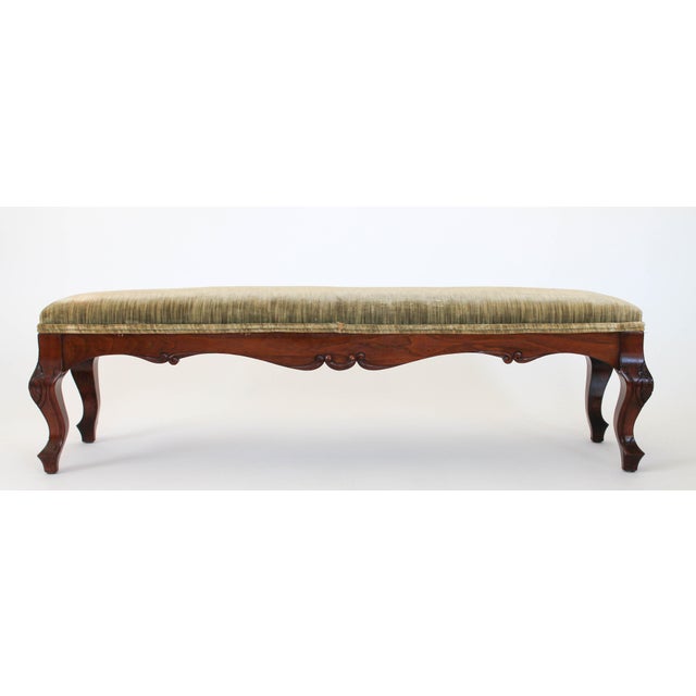 Vintage Upholstered Low Bench | Chairish