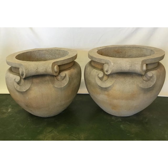 1970s Vintage Concrete Planters - a Pair | Chairish