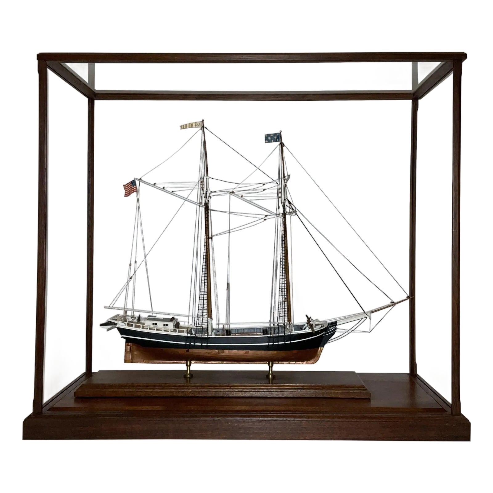 Cased Model of the Topsail Schooner Eagle | Chairish