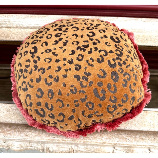Vintage Round Leopard Print Pillow | Chairish
