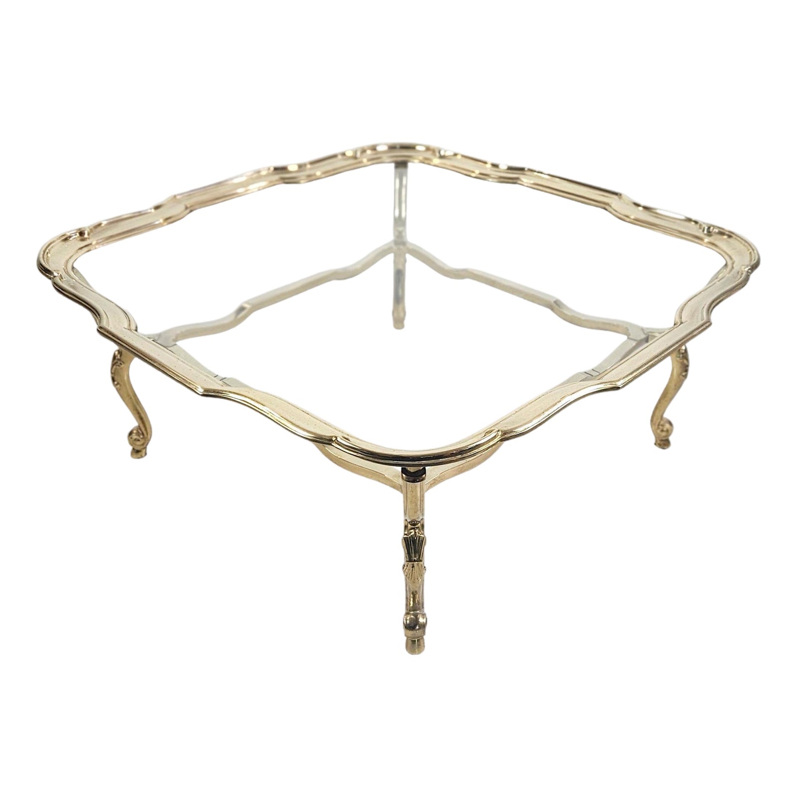 Italian Glass and Cast Bronze Coffee Table, 1980s | Chairish