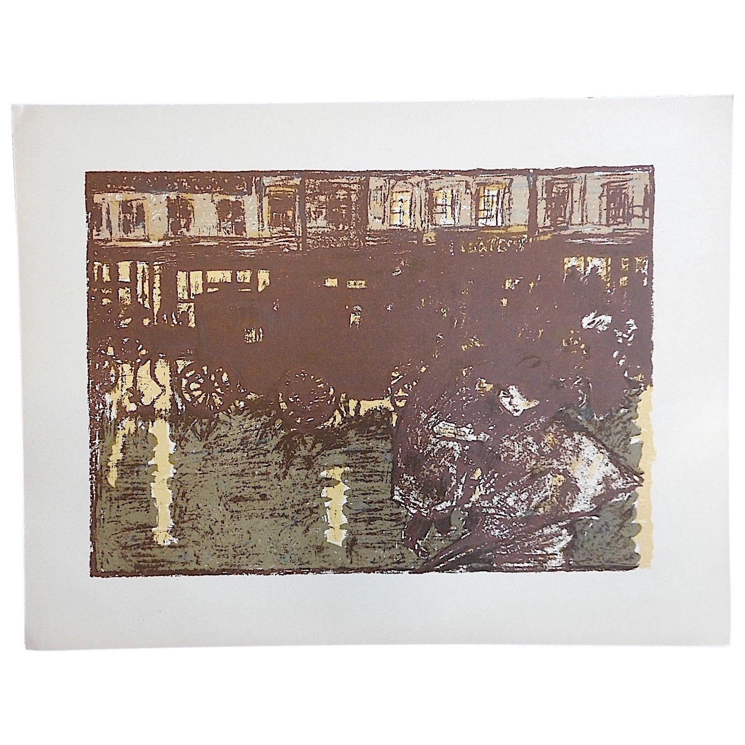 Vintage Mis 20th Century Pierre Bonnard Lithograph, Paris Scene-Printed ...