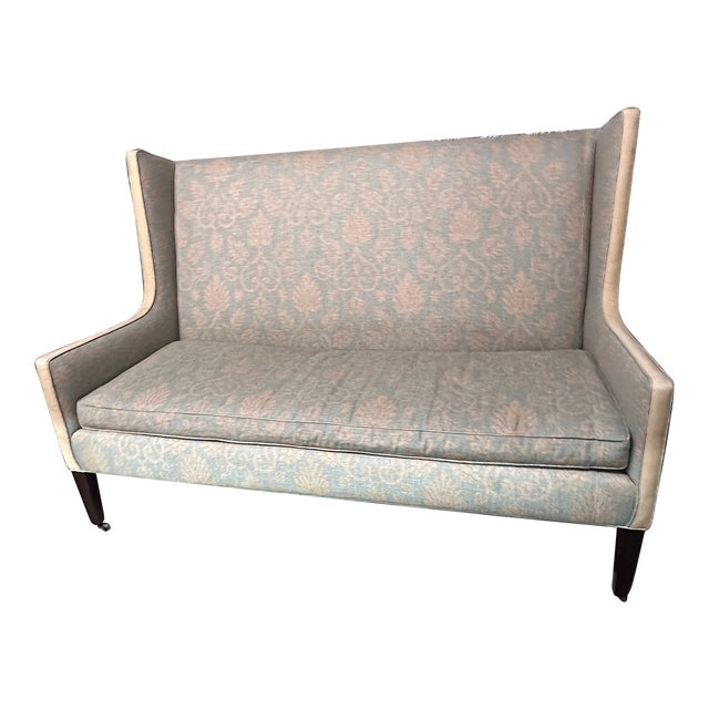 Linen Lee Settee | Chairish