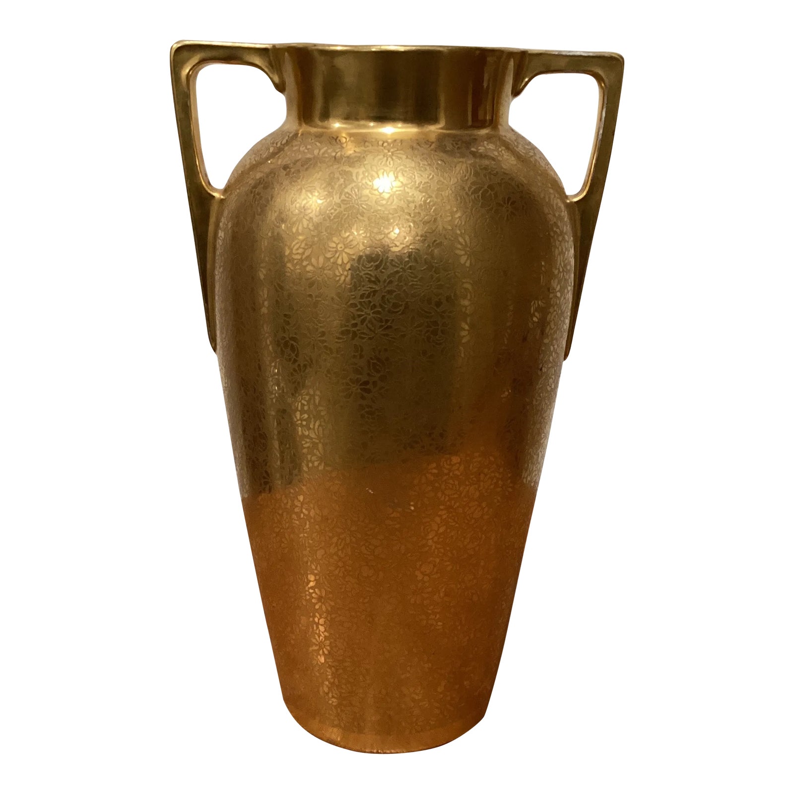 Vintage Pickard Art Deco Gold Encrusted Floral Porcelain Vase | Chairish