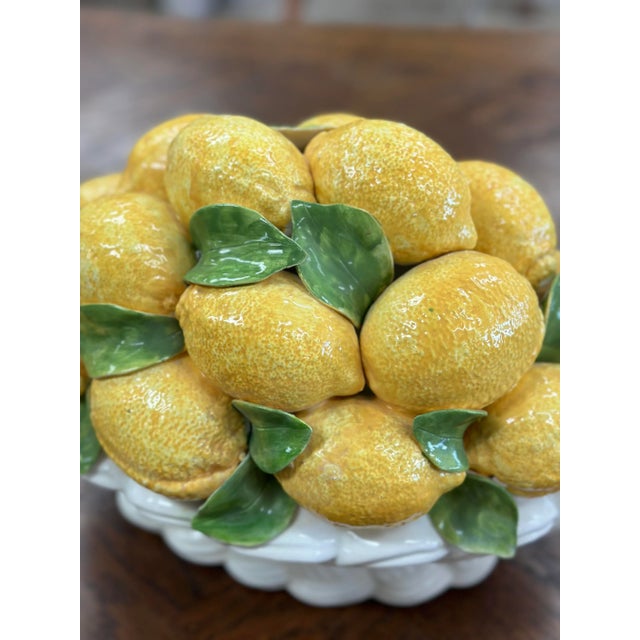 Vintage Italian Lemon Ceramic Glazed Centerpiece Topiary | Chairish