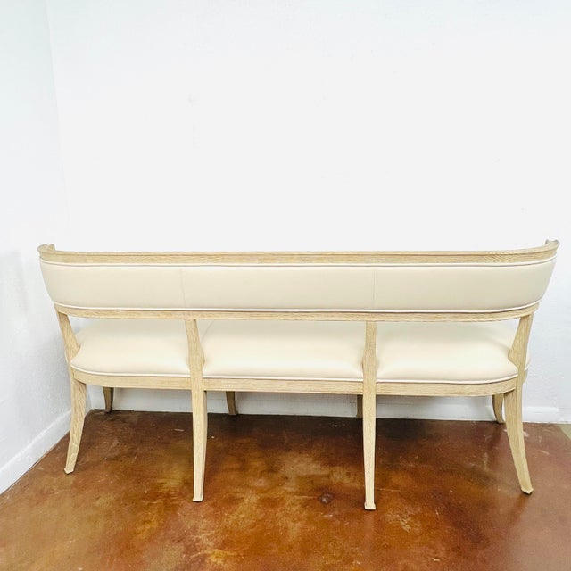 Global Views Leather Klismos Bench | Chairish