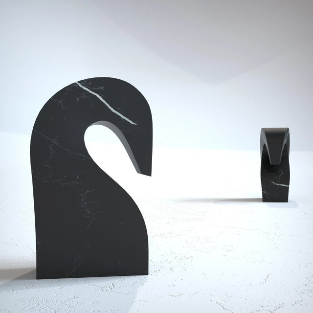 “Metis” Horse Sculpture in Black Marquina Marble | Chairish