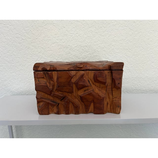 Brutalist Wood Box Handmade 1970s | Chairish