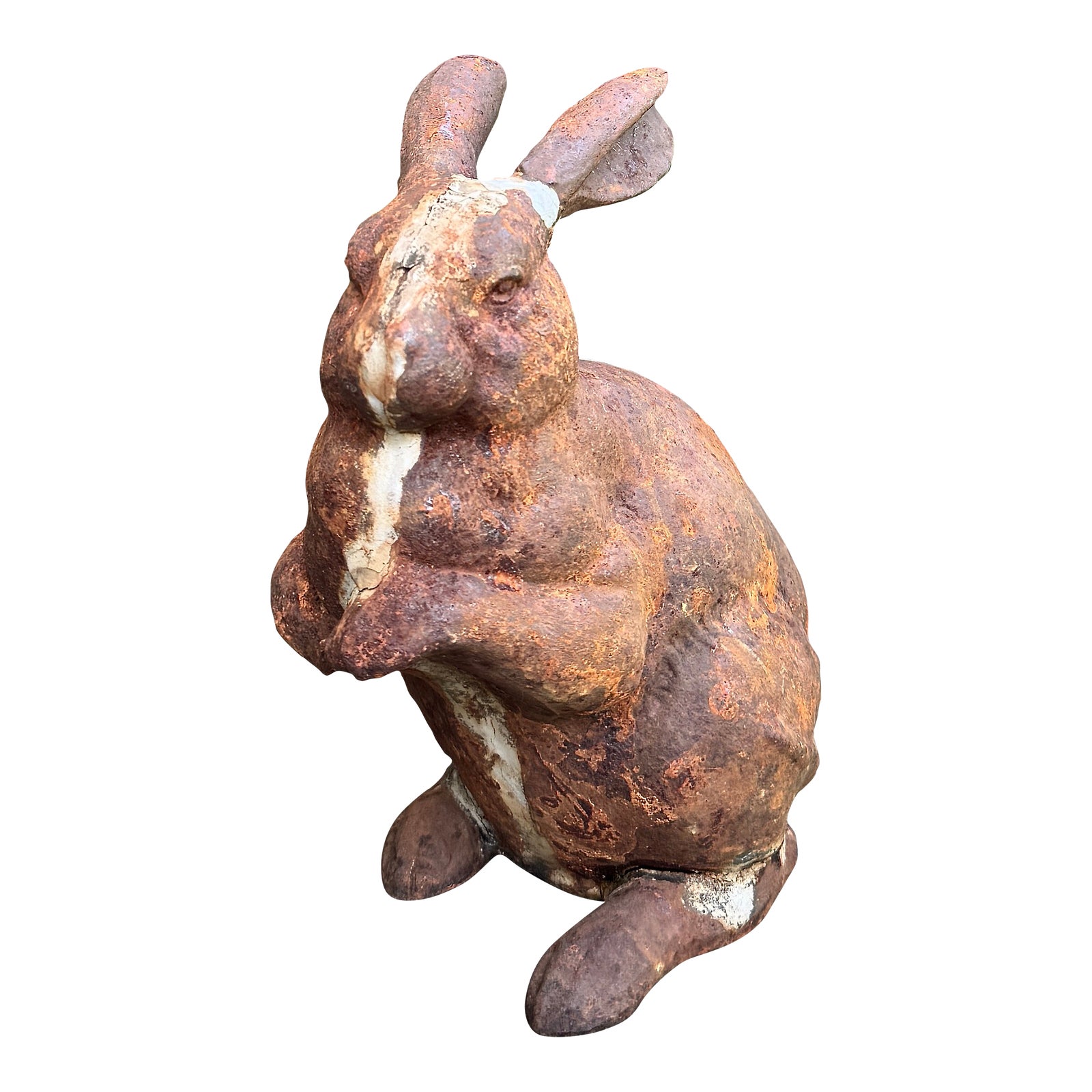 English Antique Cast Iron Garden Rabbit Statue With Patina, Circa 1900 ...