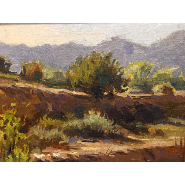Framed Oil on Linen Panel "Santa Fe River Bed" New Mexico Desert Scene ...