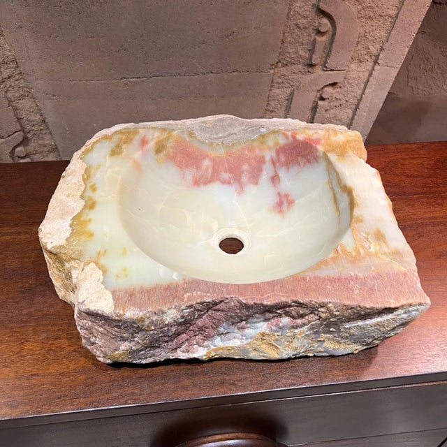 Carved Natural Quartz Stone Sink Basin | Chairish