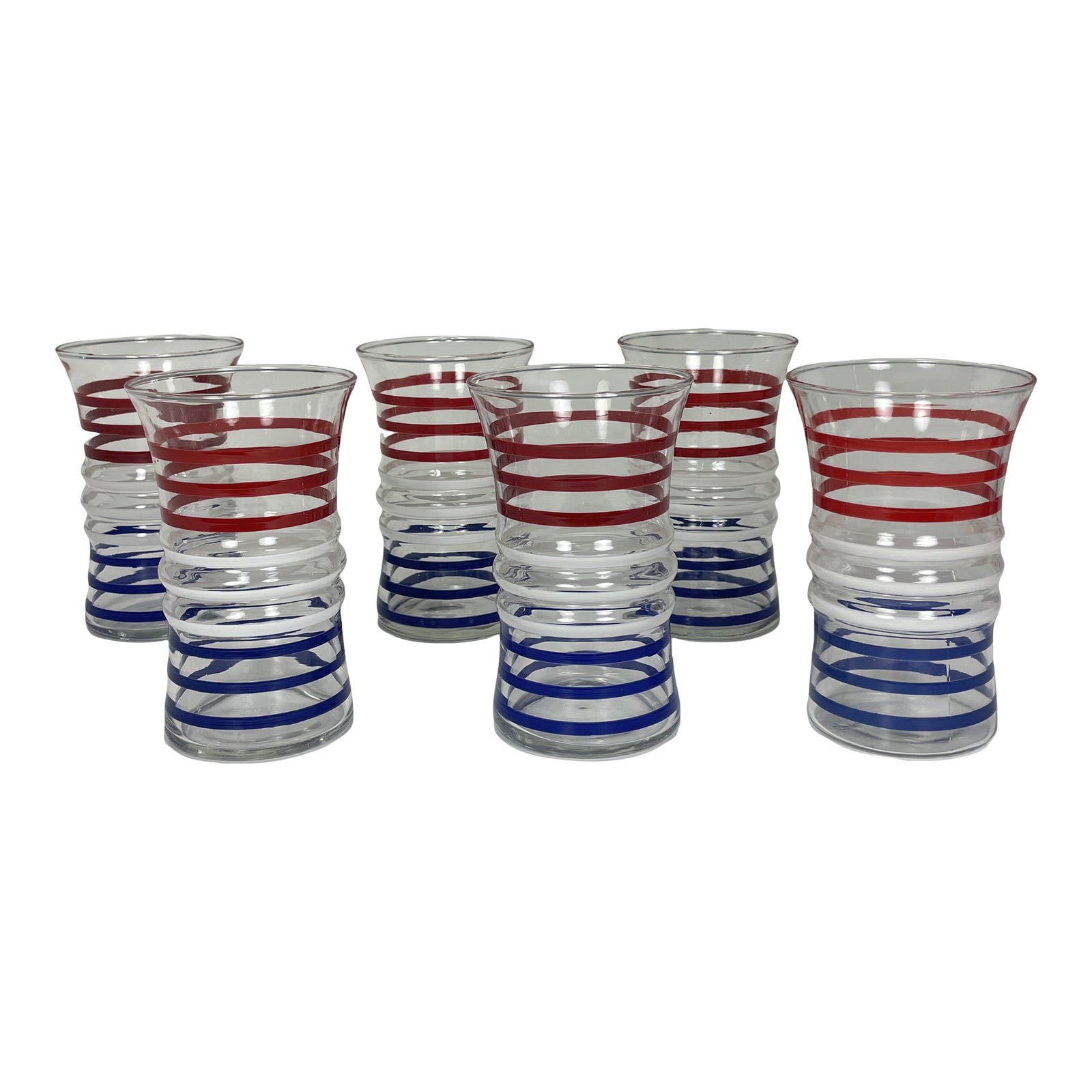 1960s Anchor Hocking Betsy Ross Red White & Blue Tumblers— Set of 6 ...