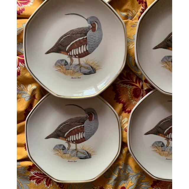 Vintage Quail Bird Octagonal Plates - Set of 6 | Chairish