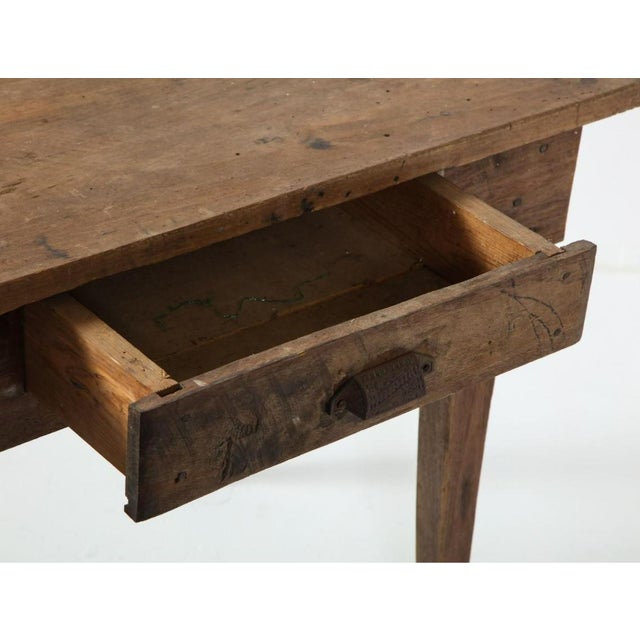 Late 19th C. Rustic Oak Side Table With Drawer | Chairish
