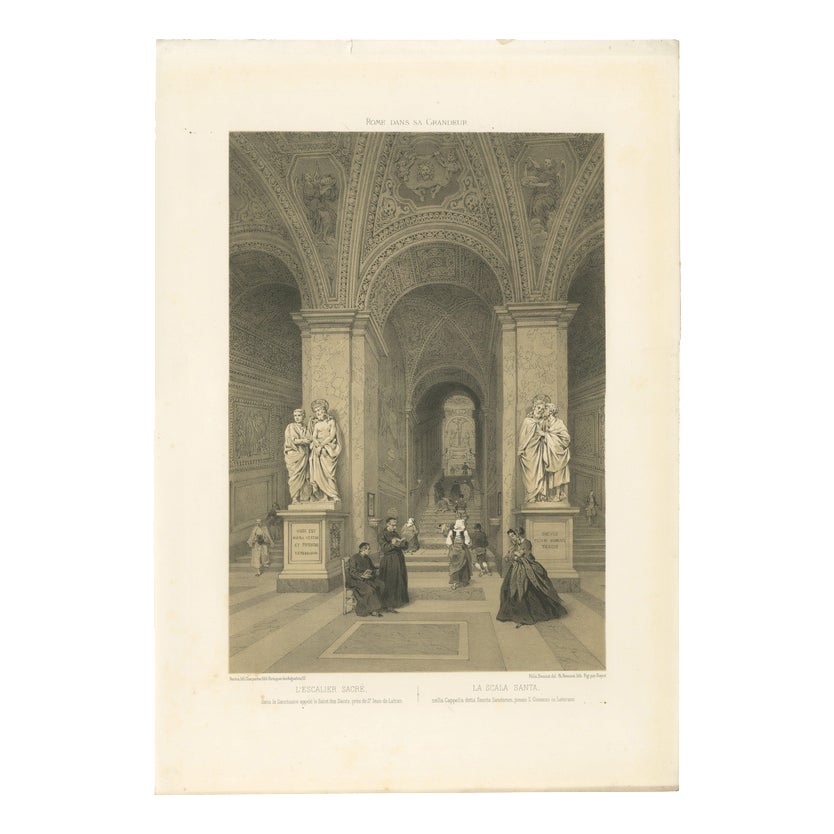 Benoist, The Holy Staircase (Scala Santa), Rome Sacred Interior Scene ...