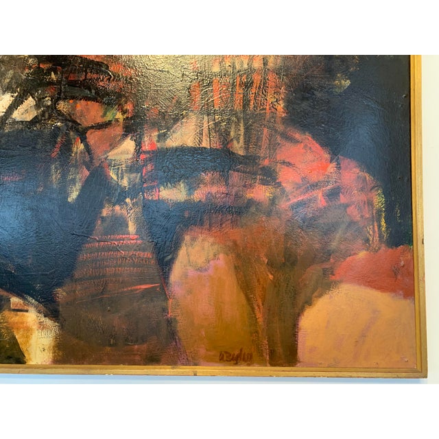 Abstract Expressionist Mid 20th Century Oil Painting on Board | Chairish